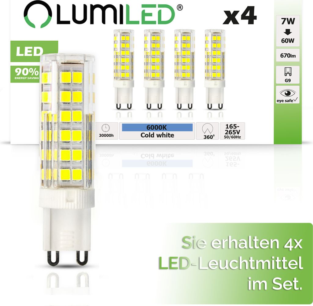 LUMILED LED Lampen G9 4er Set LEDs 7W = 60W | Kaufland.de