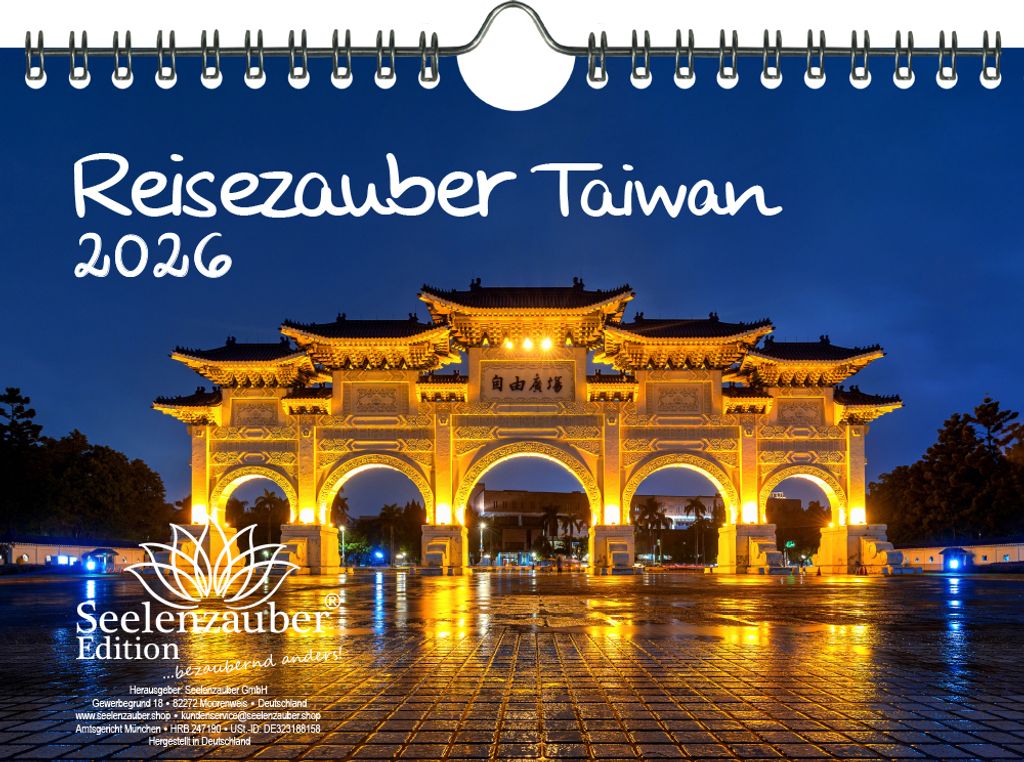 Reisezauber Taiwan DIN A5 Kalender für 2026 Urlaub Reise
