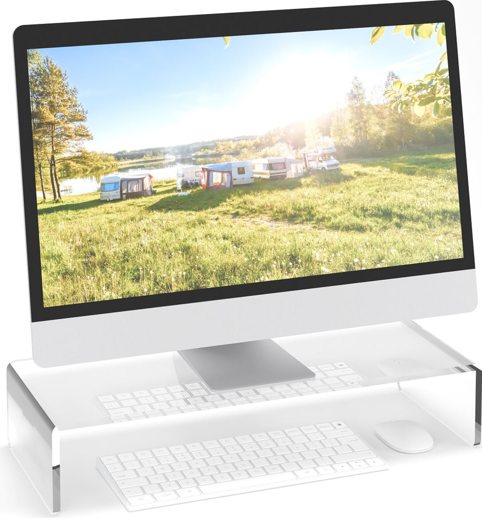 relaxdays Monitorständer Acryl Monitorständer