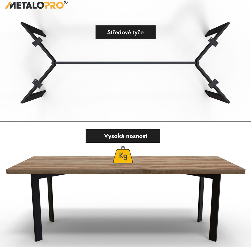 MetaloPro Barax Nohy ke stolu se středovou | Kaufland.cz