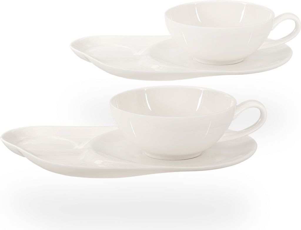 Teetassen Set Lena 2x200ml weiß Crystal Bone China