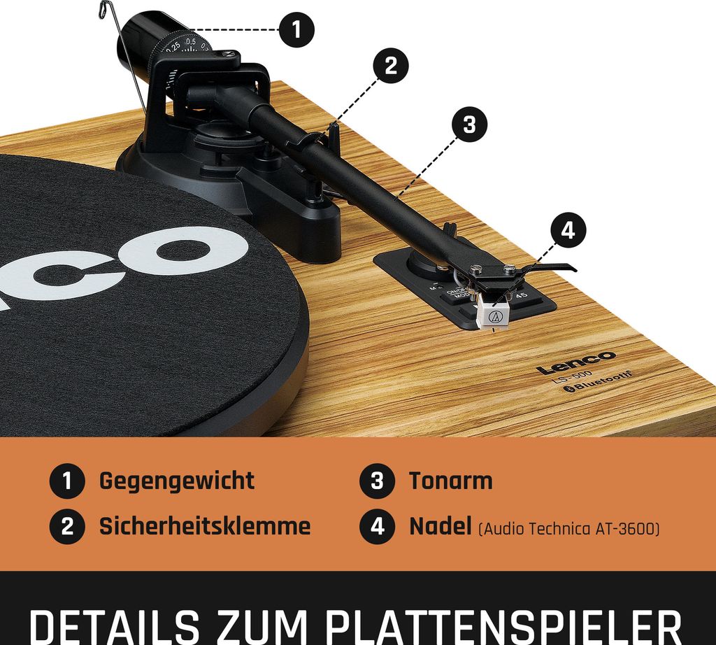 Lenco LS-500 Oak Gramofónová súprava | Kaufland.sk