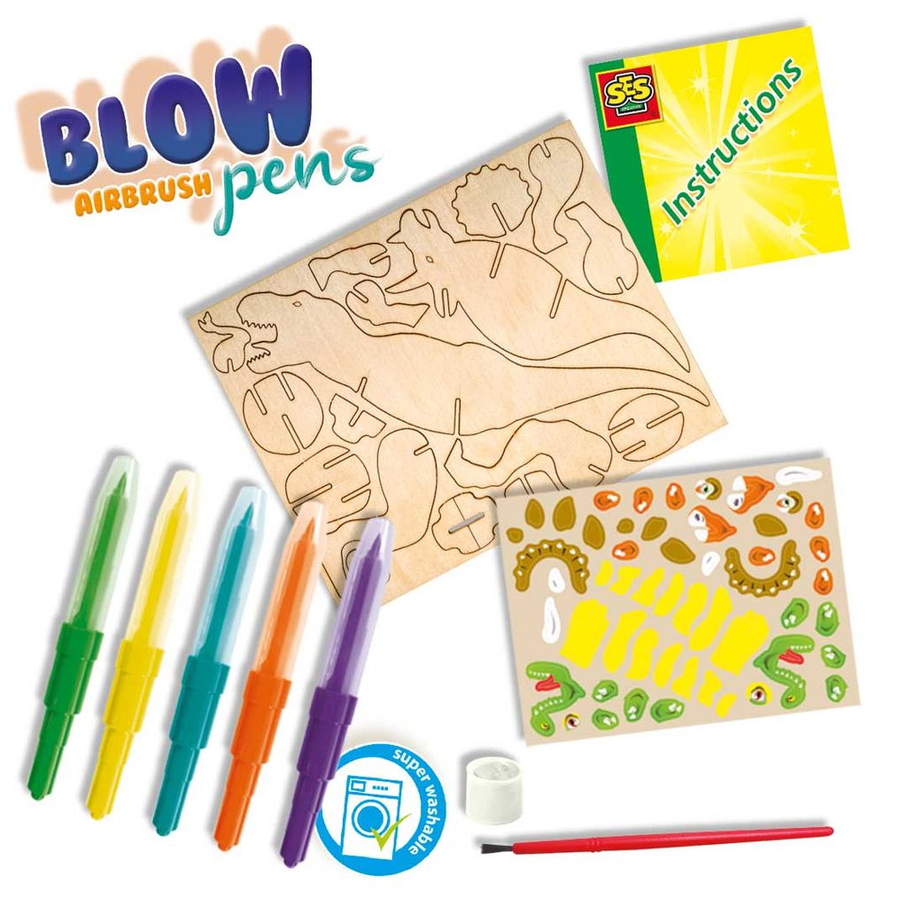 SES Creative 14284 Blow Airbrush Pens-Dinos, | Kaufland.de