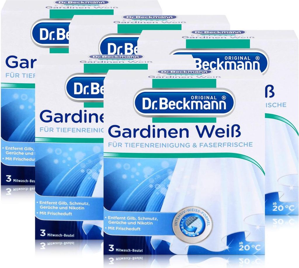 5x Dr. Beckmann Gardinen Weiß 120g - Intensives Weiß