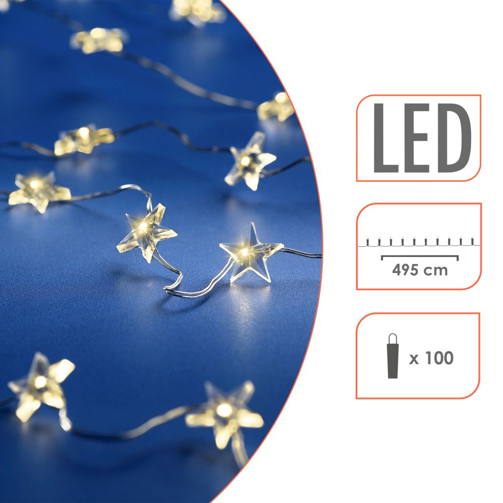 LED Draht Sternen Lichterkette warm weiß - | Kaufland.de