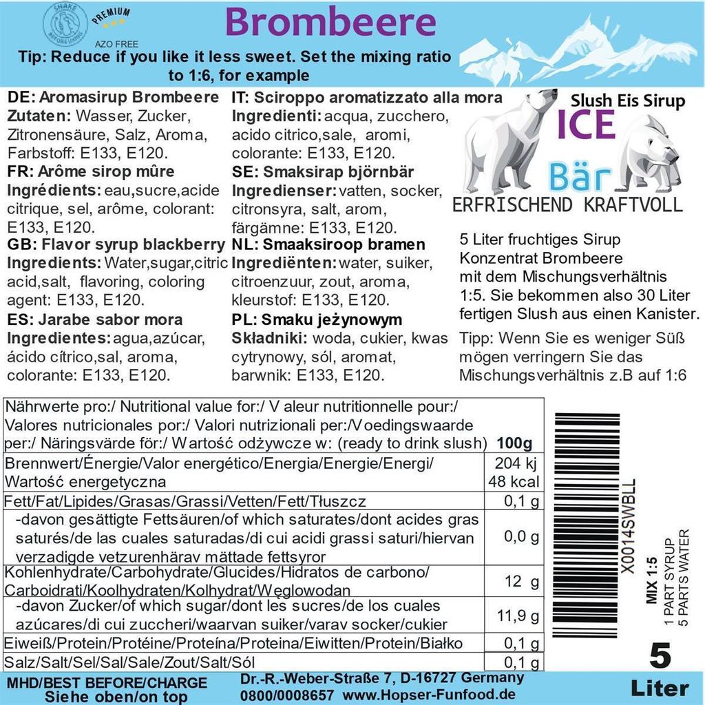 ICE BÄR sirup slush koncentrát AZO FREE | Kaufland.cz