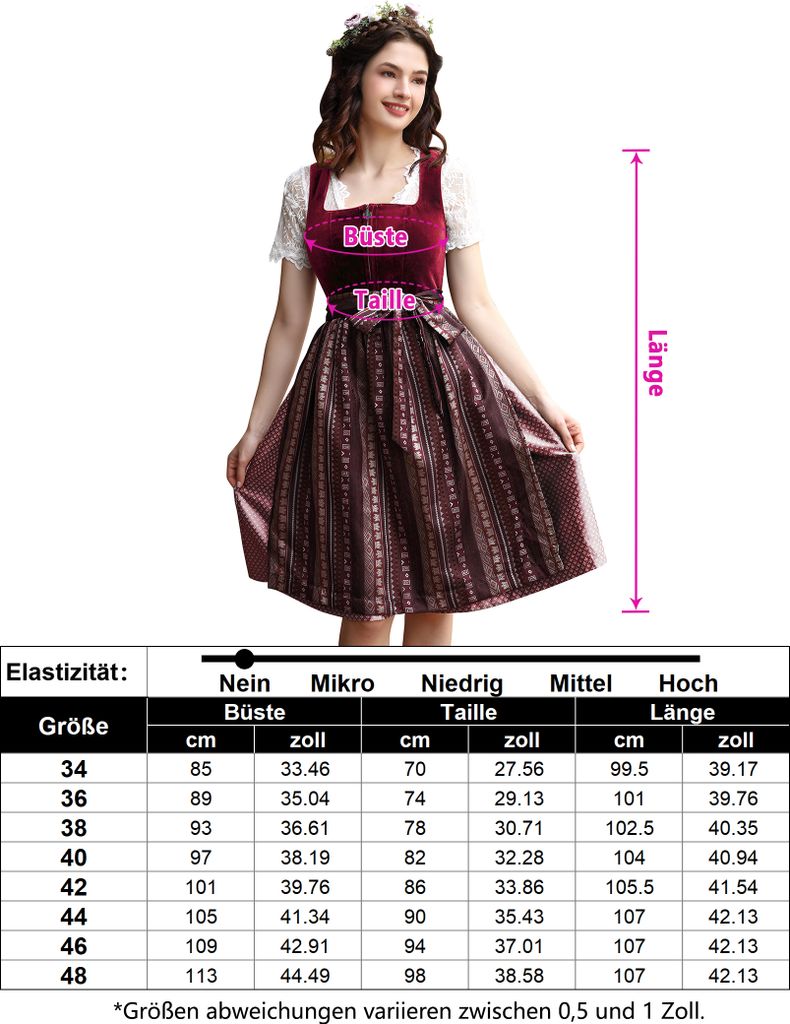 Acekool Damen Dirndl Smat Trachtenkleid mit | Kaufland.de