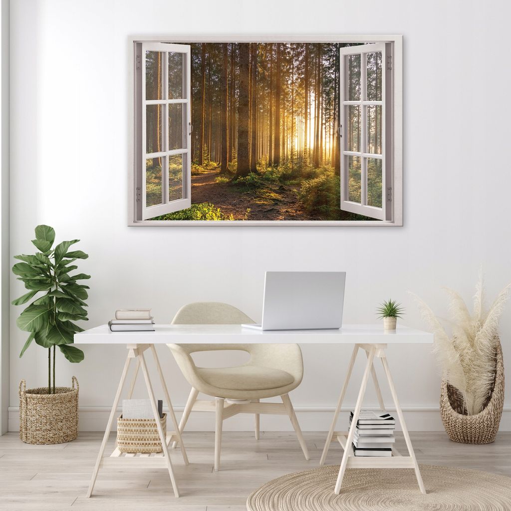 Leinwand Bilder Fensterbilck Wald - 100x75 cm | Kaufland.de