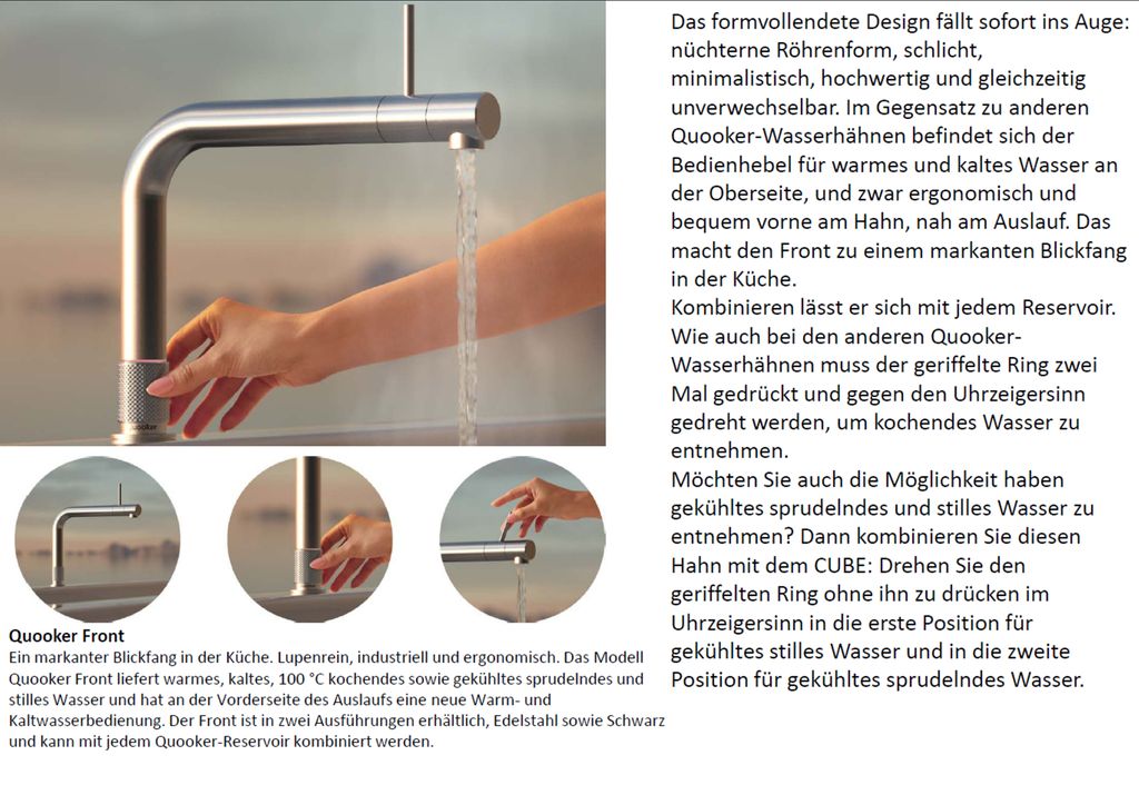 "Dřezová baterie QUOOKER FRONT COMBI+ B Black | Kaufland.cz