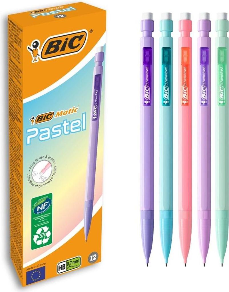 Porte-mines BIC Matic Pastel 0,7 mm HB 12 pièce(s)
