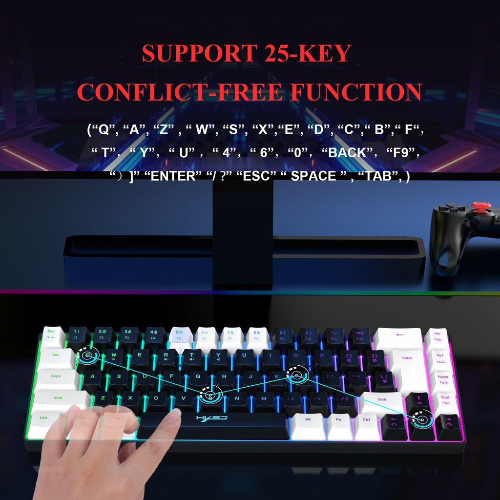 HXSJ V200 Wired K68 RGB Streamer Mini Gaming | Kaufland.cz