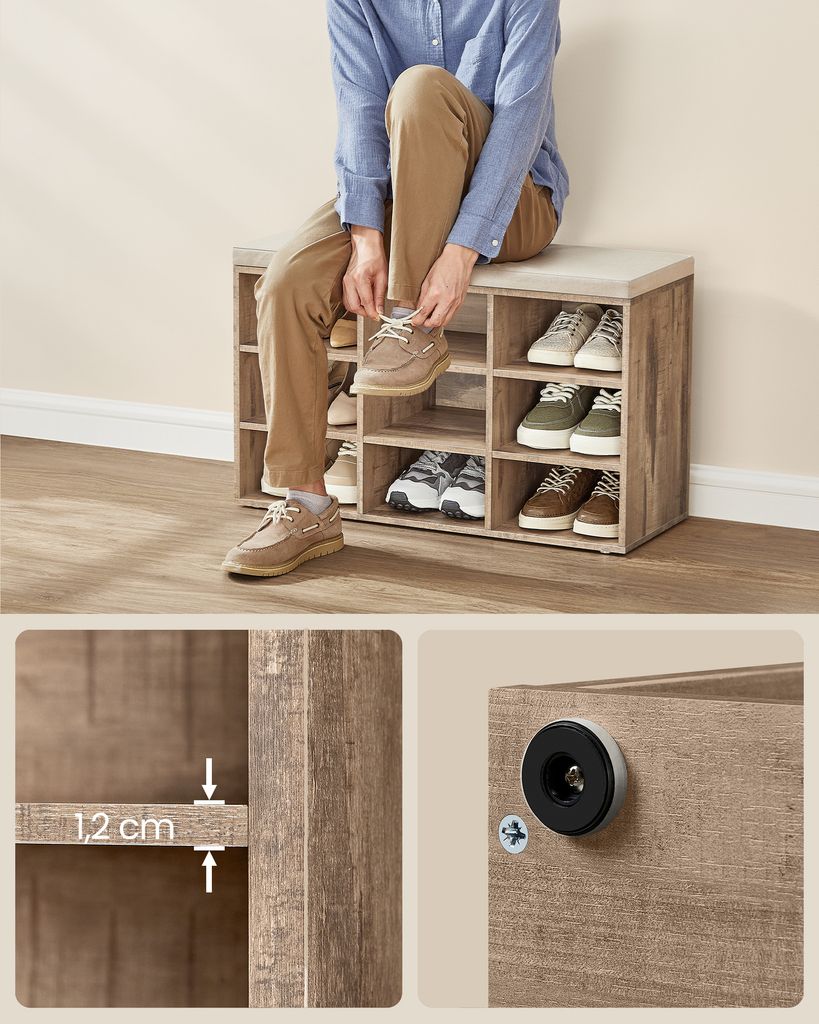 Lavice na boty VASAGLE, lavicový sedák, 9 | Kaufland.cz