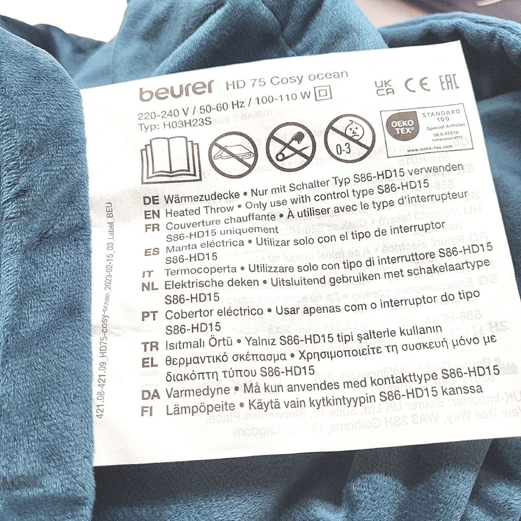 Beurer HD 75 Cosy Ocean vyhřívaná deka; 6 | Kaufland.cz