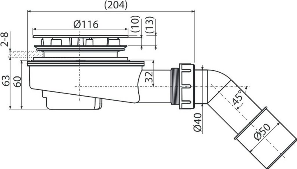 Alcaplast A491CR Odtoková armatura 85 mm | Kaufland.cz