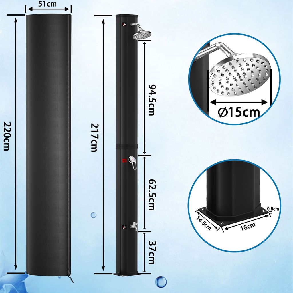 LZQ Zahradní sprcha Solární venkovní sprcha | Kaufland.cz