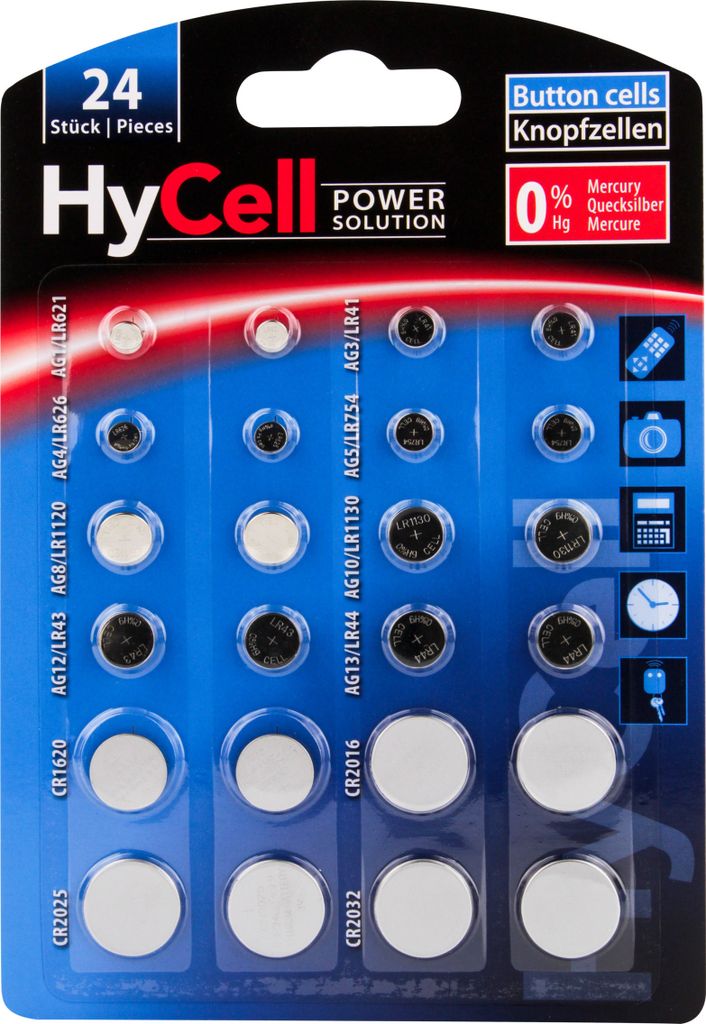 HYCELL 1516-0003 Sada knoflíkových článků