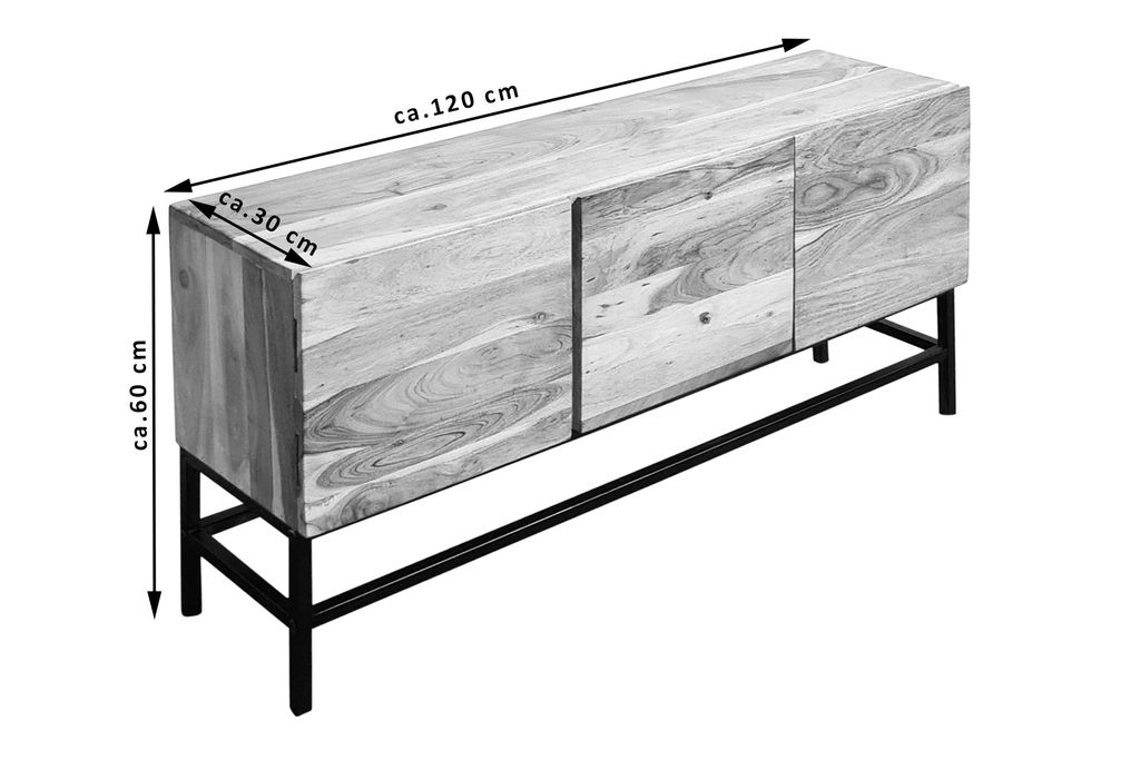 Sideboard 120 x 30 x 60 cm Akazienholz massiv | Kaufland.de