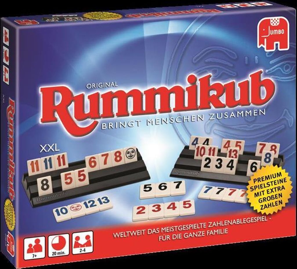 Rummy Cube Game Rummikub XXL-Extra Large Tokens Large Number Edition 6 ...