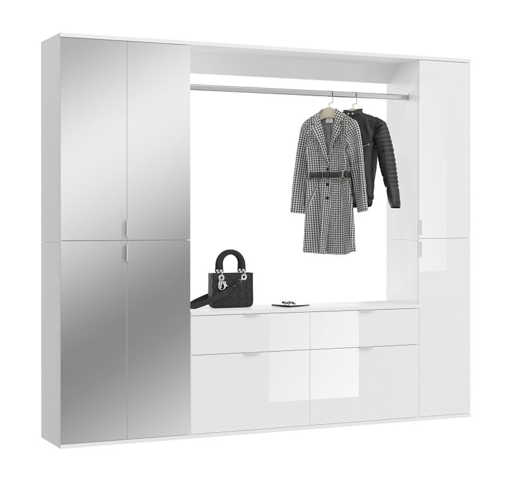 Garderobe Wei Hochglanz