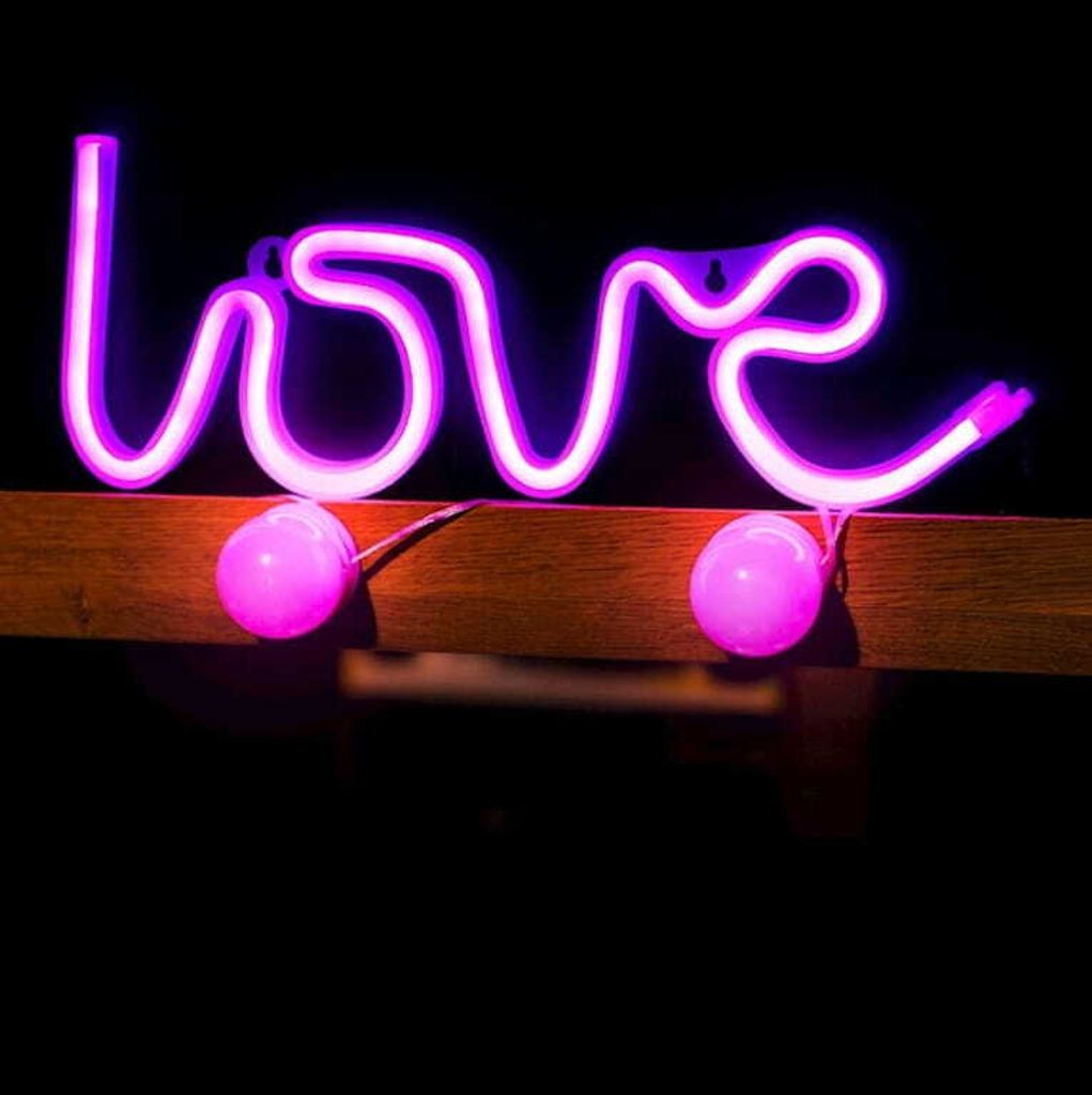 Dekorativní LED neon Love růžový Noční světla | Kaufland.cz