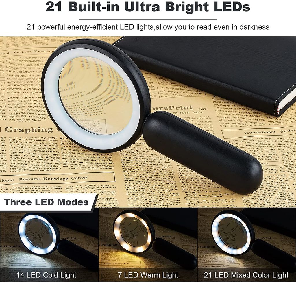Lupe mit Licht Leselupe 21 LED 3 | Kaufland.de