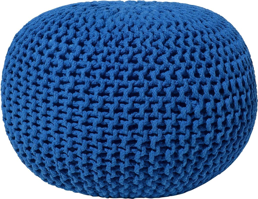 BELIANI Puf taburetka modrá okrúhla bavlnená | Kaufland.sk