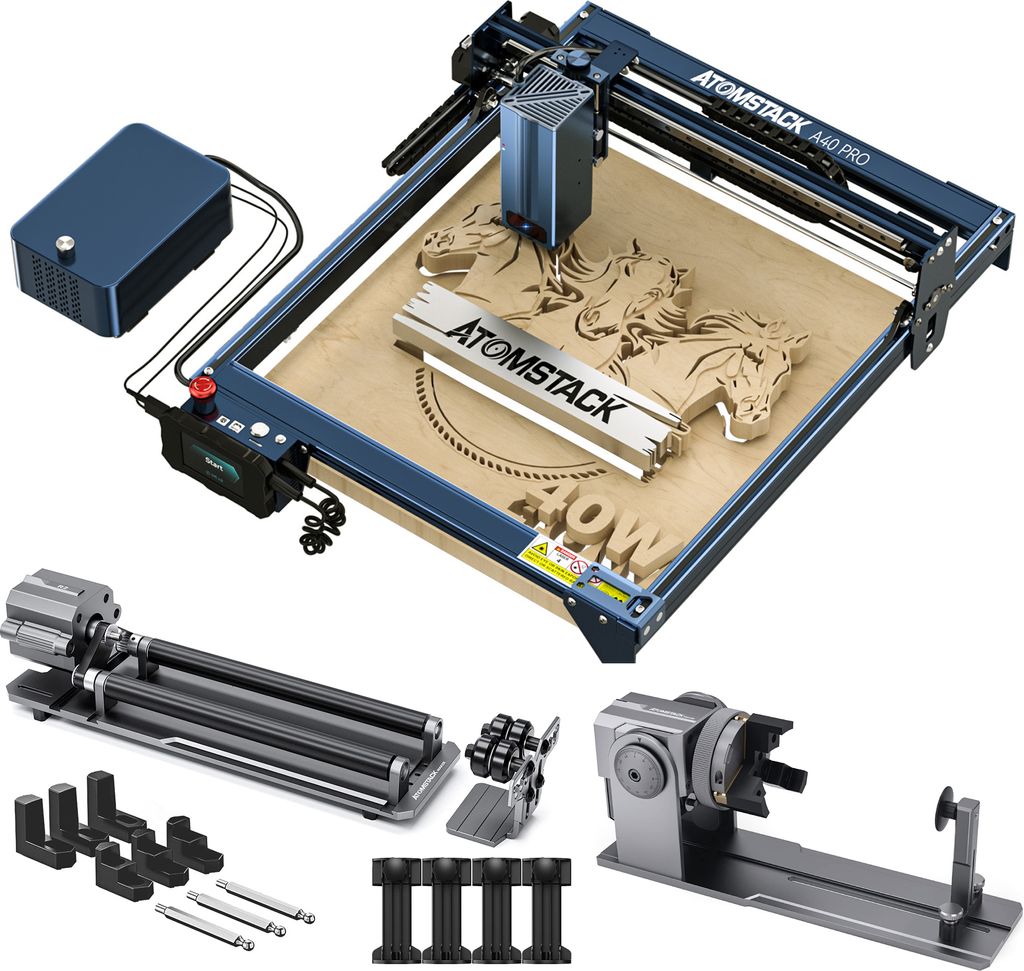 Atomstack A40 PRO/X40 PRO se vzduchovým asistentem, rotační