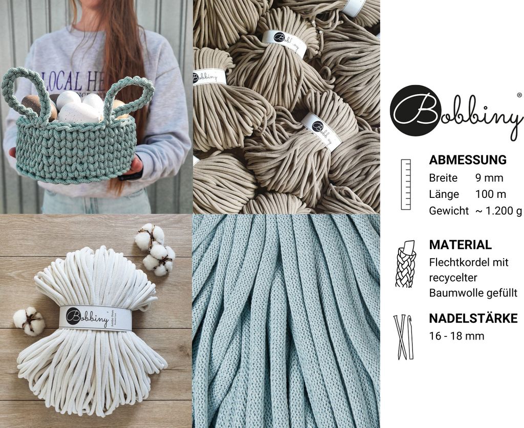 Bobbiny Jumbo 9 mm 100 m Peony Schnur Kordeln | Kaufland.de
