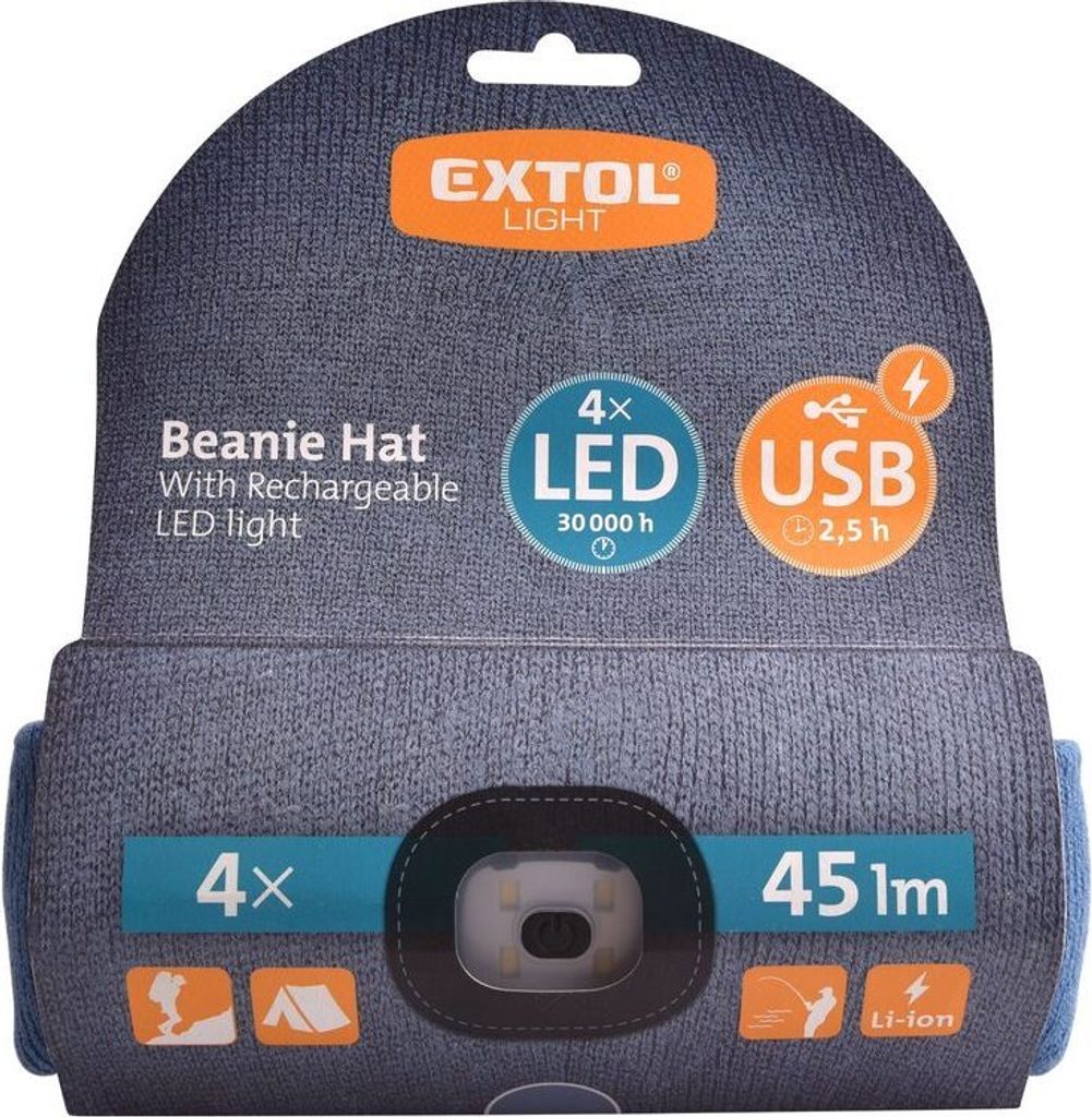 Extol Light (43191) Čepice s čelovkou 4x45lm, | Kaufland.cz