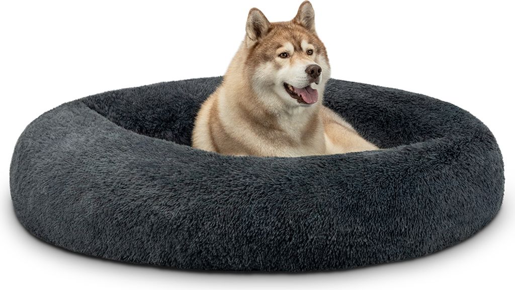 lionto Hundebett aus Plüsch in Donut-Form, 120 cm