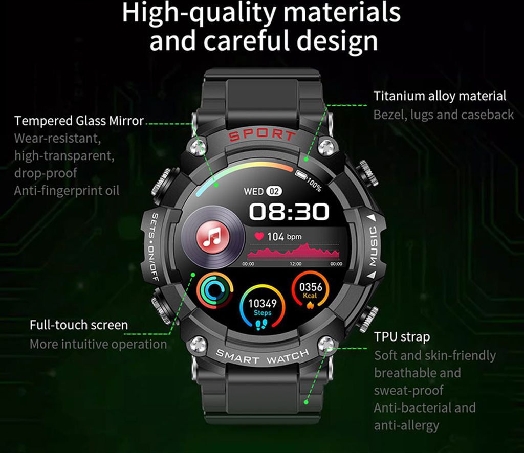 Chytré hodinky T96 s 1,52palcovým dotykovým | Kaufland.cz