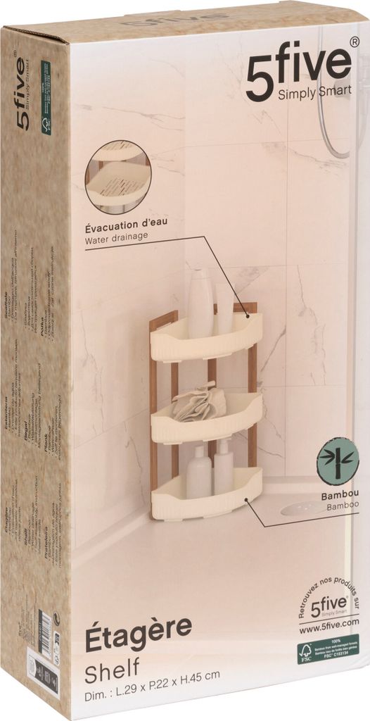 Rohový stojací organizér do sprchy NATUREO, | Kaufland.cz