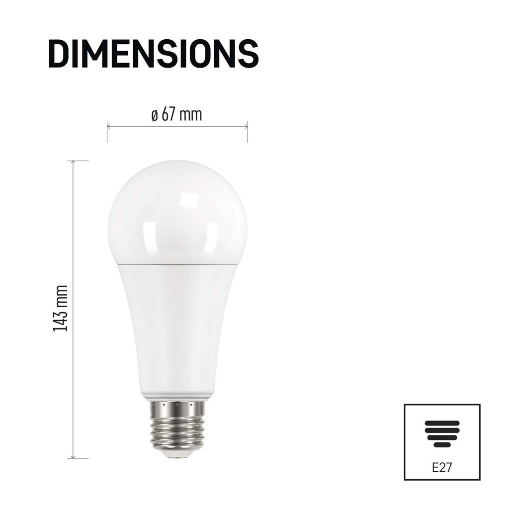 EMOS LED žárovka Classic A67 / E27 / 19 W | Kaufland.cz