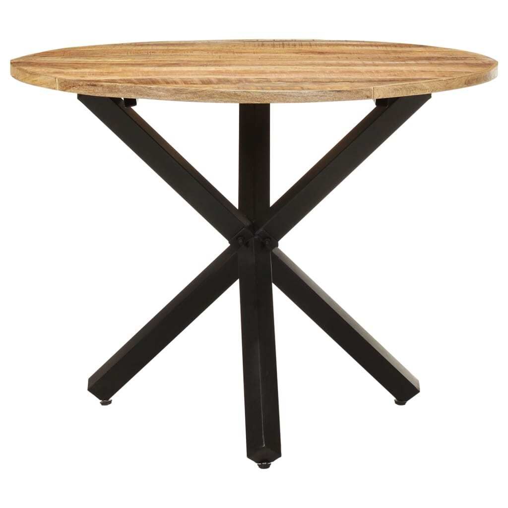 vidaXL Table à manger ronde 100x100x75 cm Bois de manguier