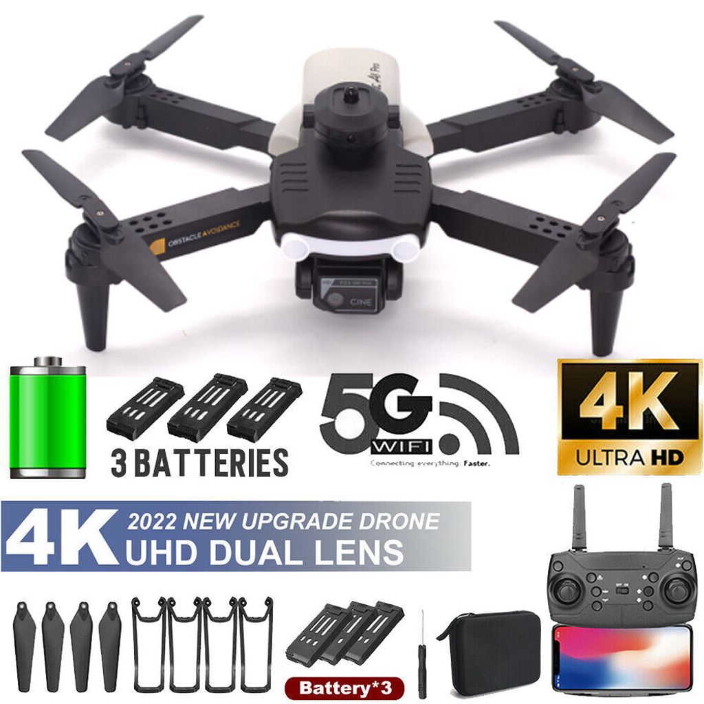 A8 Pro Drohnen GPS WIFI FPV 4K HD Kamera 3 Batterie faltbar