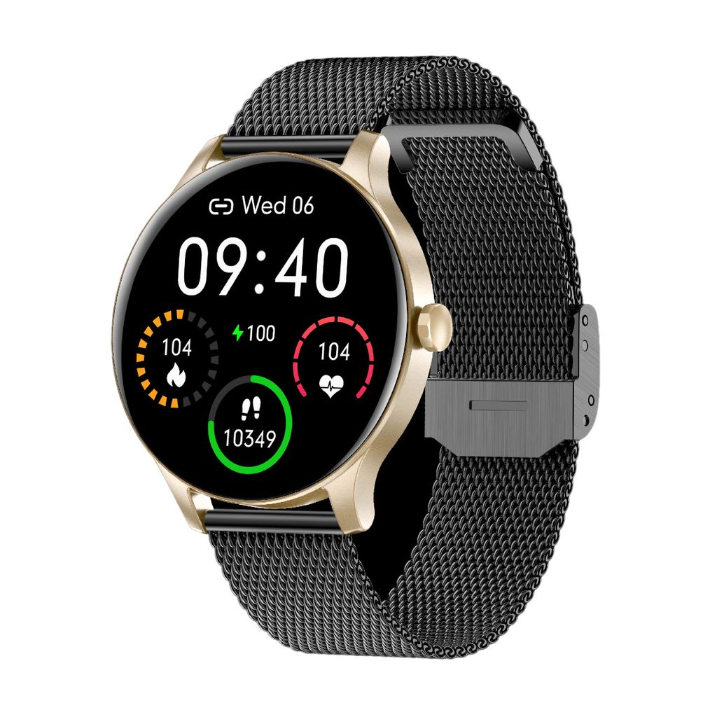 Inteligentné hodinky Garett Classy zlato-čierna oceľ
