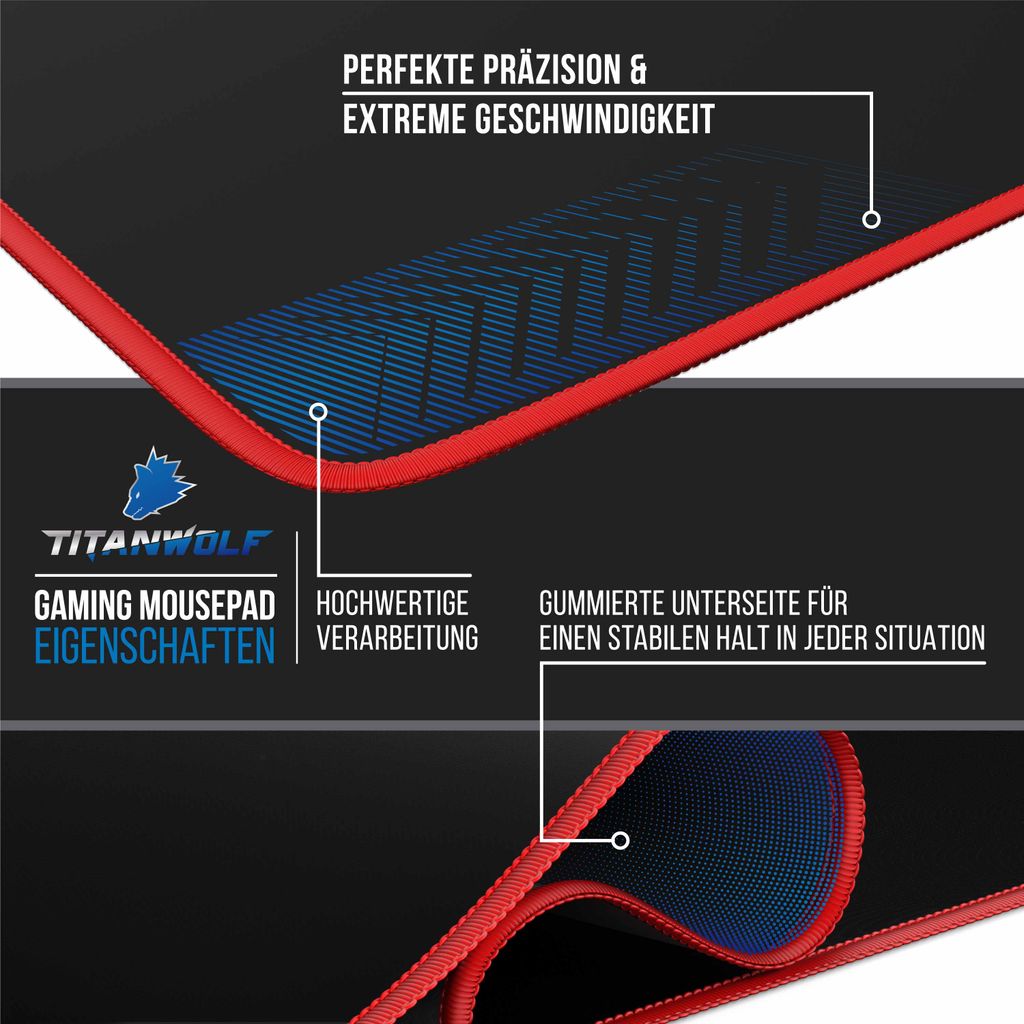Titanwolf Gaming Mauspad XXL, 900 x 400 x 3 | Kaufland.de