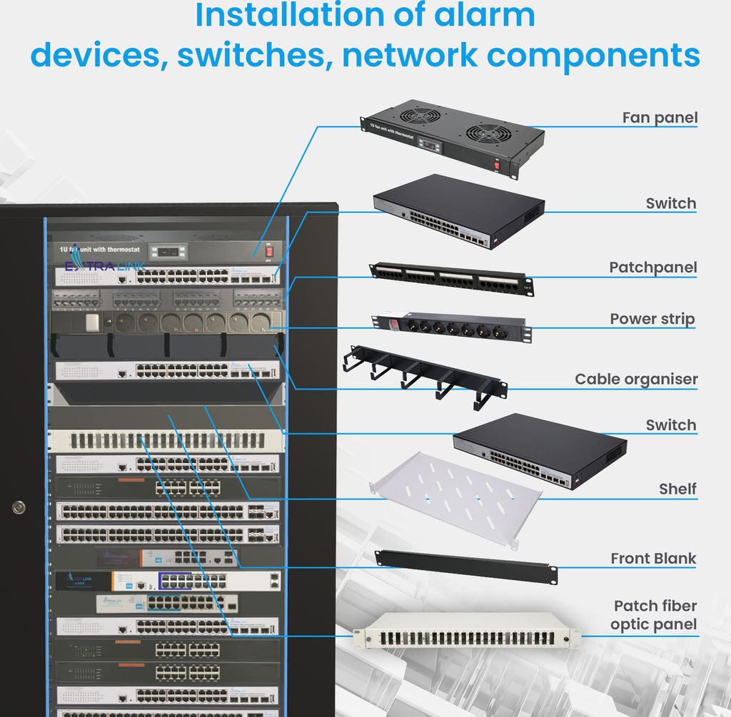 Extralink 22U 600x600 Černá Rack skříň | Kaufland.cz