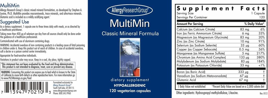 Allergy Research Group MultiMin – 120 veg. | Kaufland.de