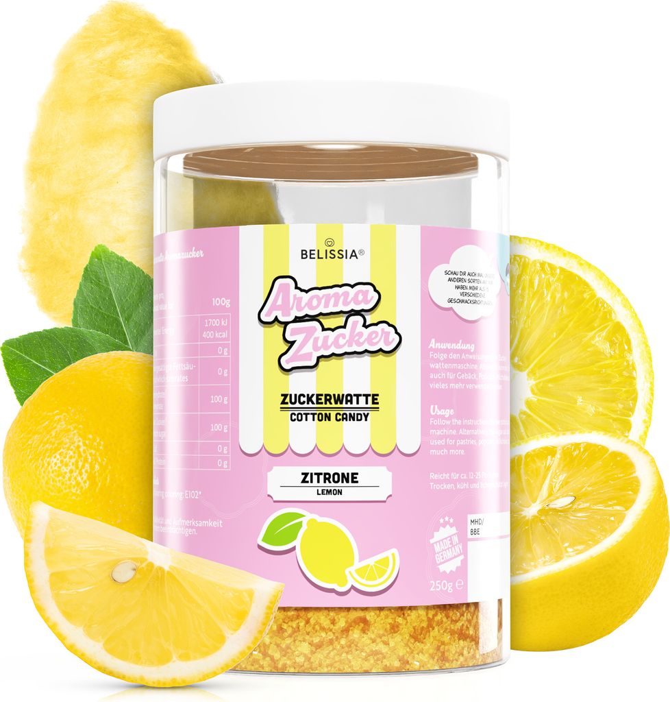 Belissia Aroma Zucker - Zitrone - 250 g Aromatisierter