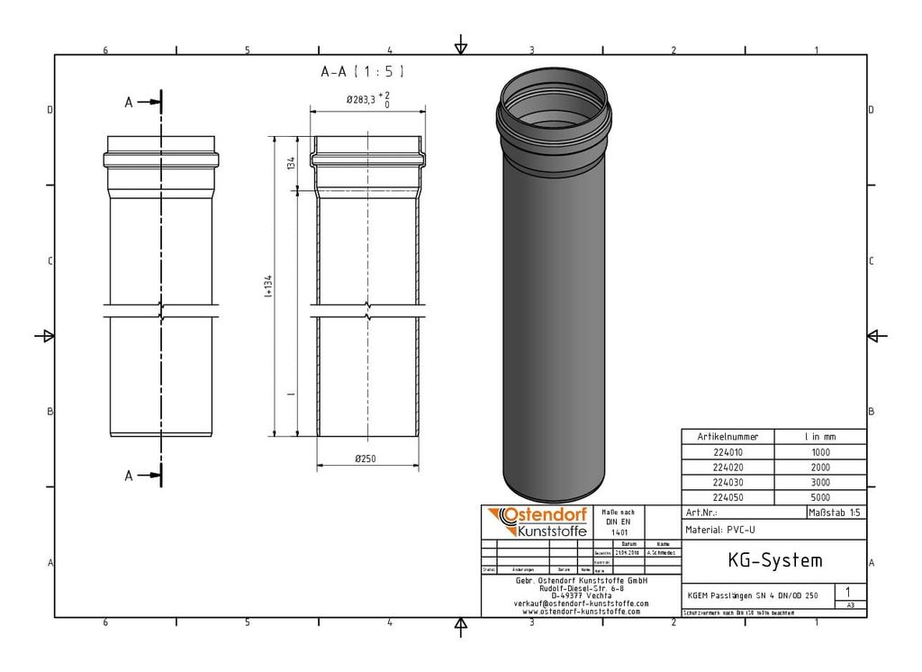 KGEM Rohr SN 4 DN/OD 250 x 1000 mm | Kaufland.de