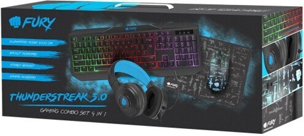 Set, Fury Gaming Combo Set 4v1 Thunderstreak 3.0 klávesnice