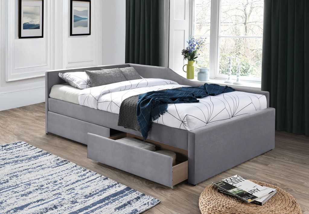 Bett ELIAS Samt 120x200 grau Klassisches Bett | Kaufland.de