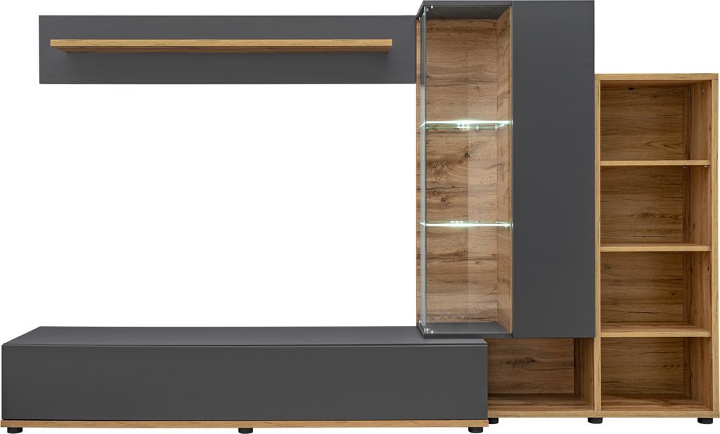 Obývacia stena CARLEEN - biela / lesklá biela | Kaufland.sk