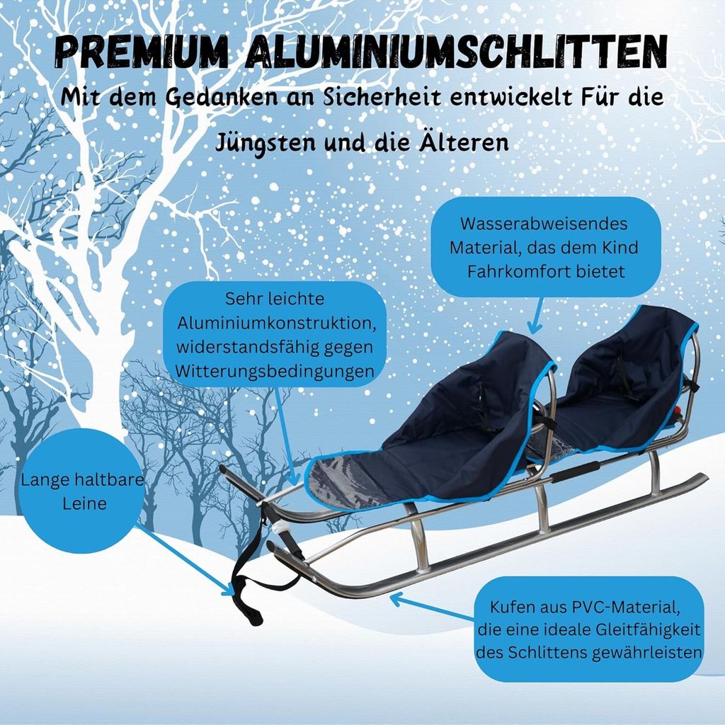 2in1 Kinder DUO Schlitten aus ALUMINIUM mit | Kaufland.de