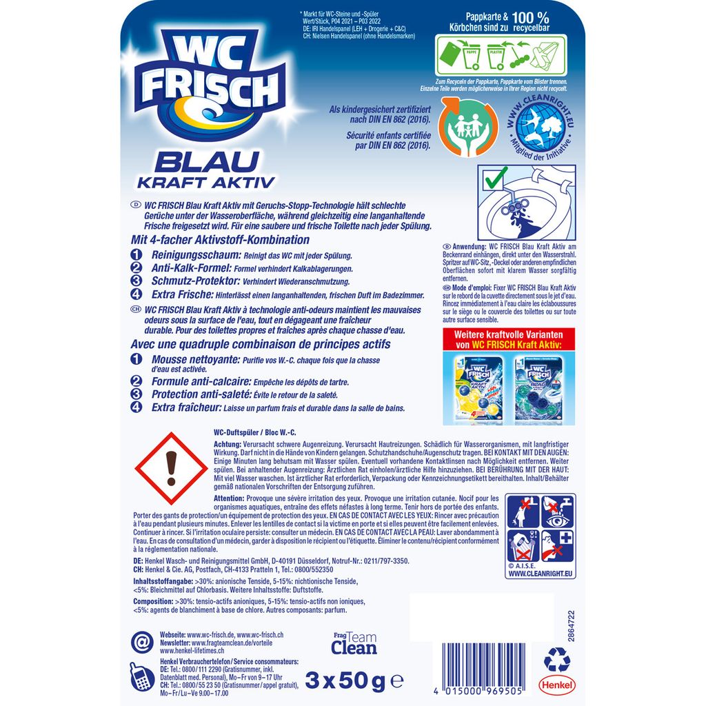 WC Frisch Kraft-Aktiv modrý oplachovací | Kaufland.cz