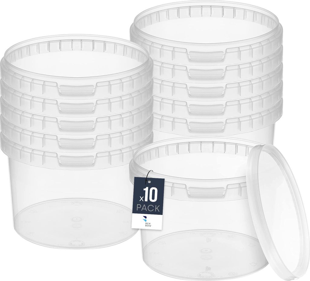 BenBow vedro s vekom 1L x10 Transparentné - bezpečné pre