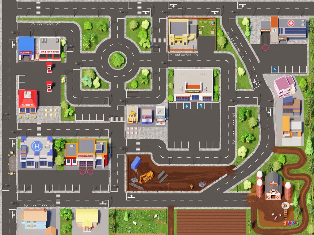 SkippiDoo Kinder Spielteppich Straßenteppich | Kaufland.de