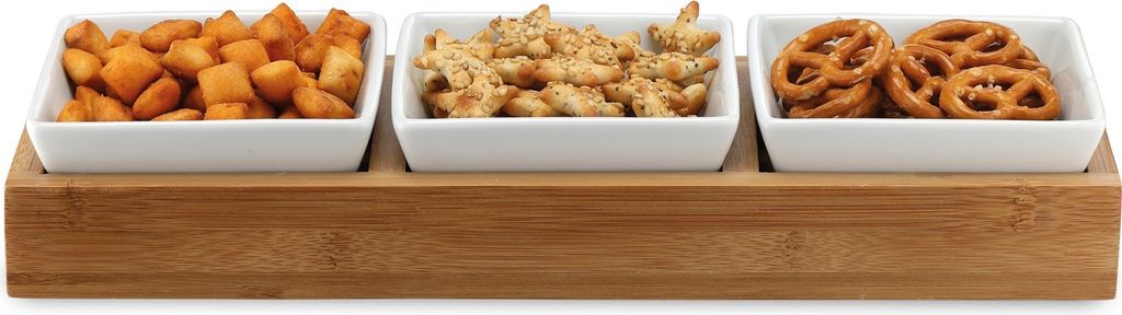 Weis 19083 Servier Set mit Tablett und 3 Schalen für Dips