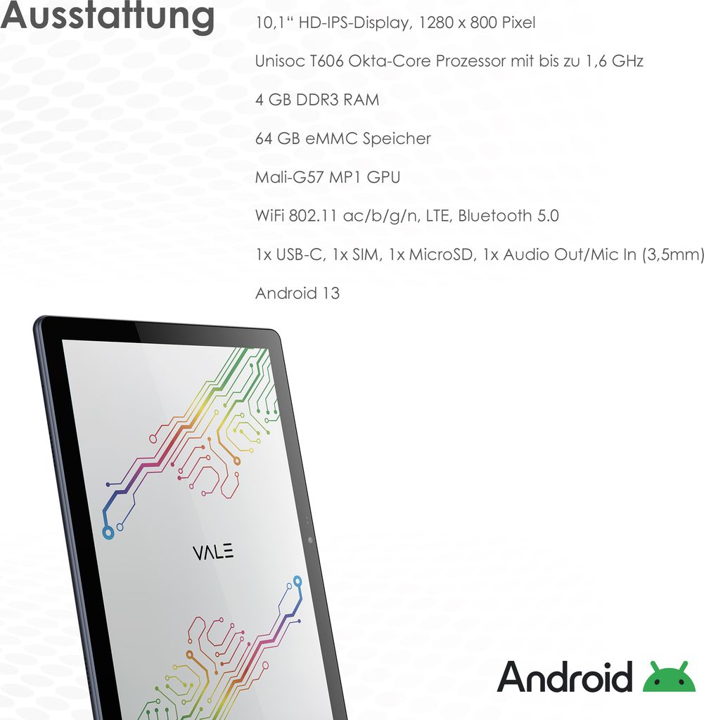 Vale Tablet V10E LTE Android 10,1 Zoll | Kaufland.de